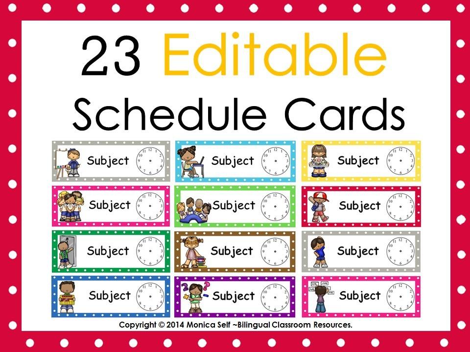 Schedule Cards {Editable} – Bilingual Marketplace