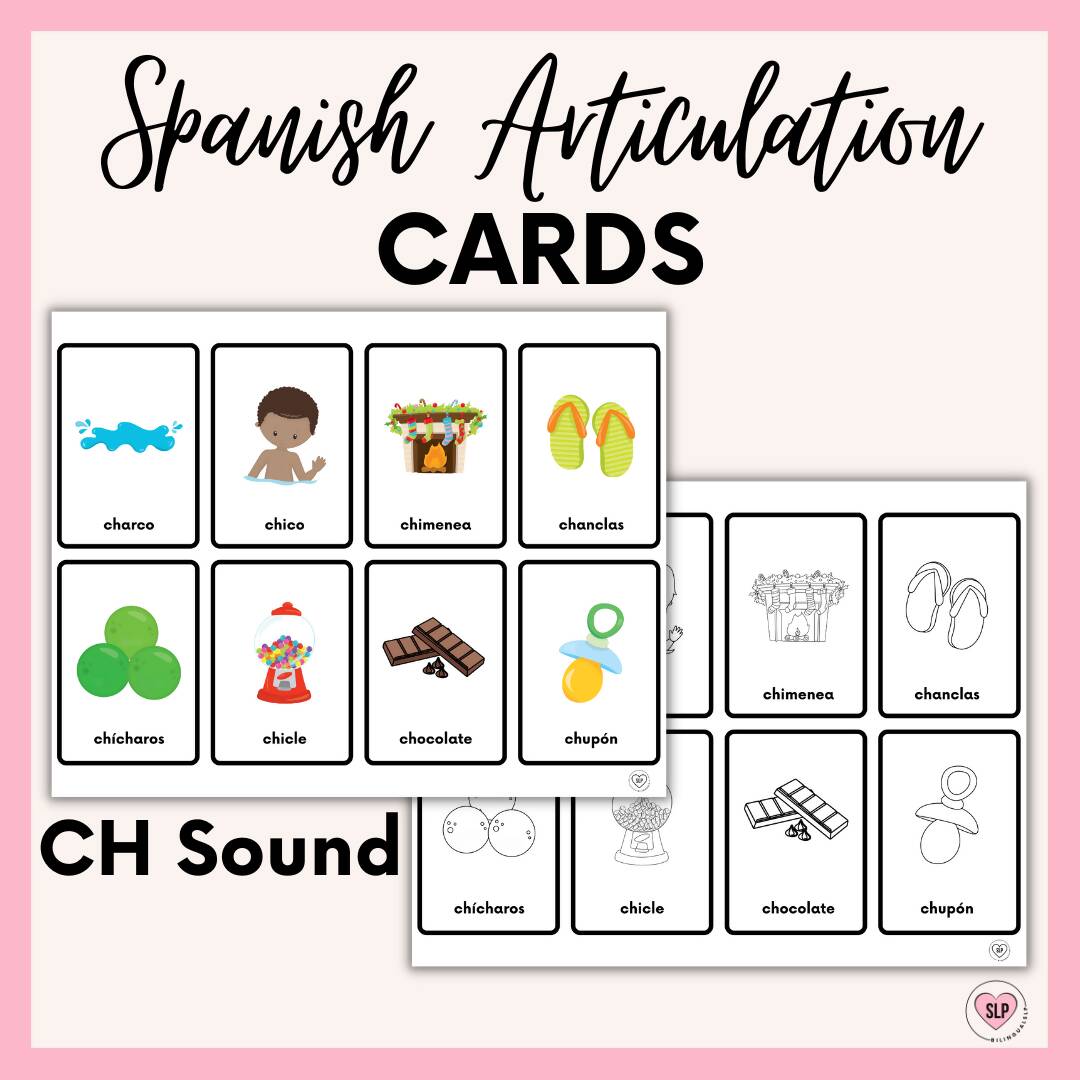 CH Sound Spanish Articulation Cards for Speech Therapy – Bilingual ...