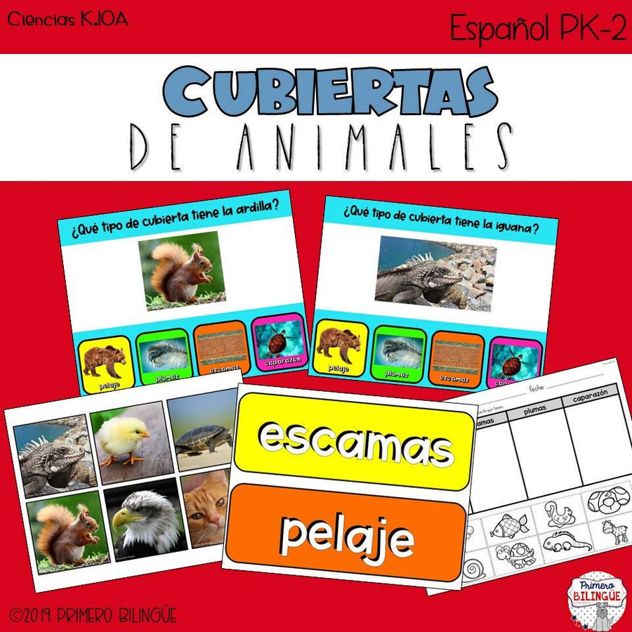 Actividades de ciencias para Kinder/ Cubiertas de Animales – Bilingual ...