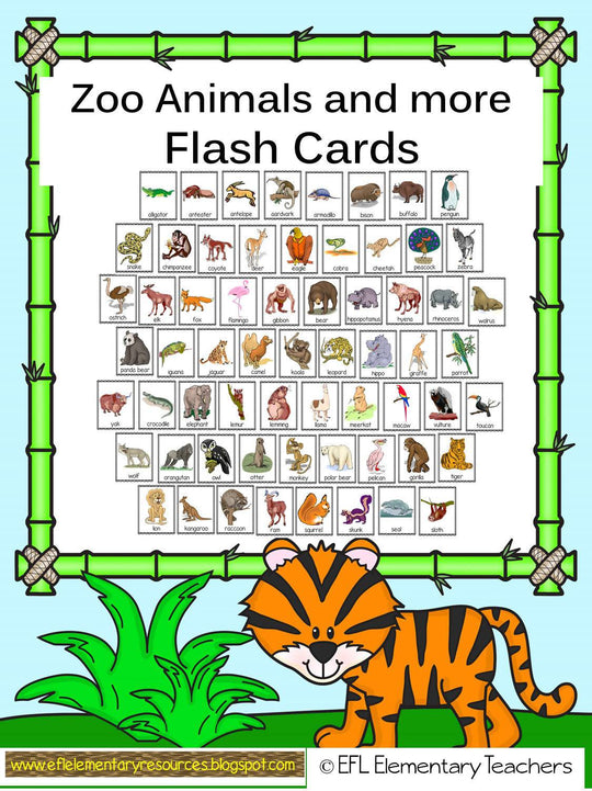 Zoo Animals Flashcards for EFL – Bilingual Marketplace