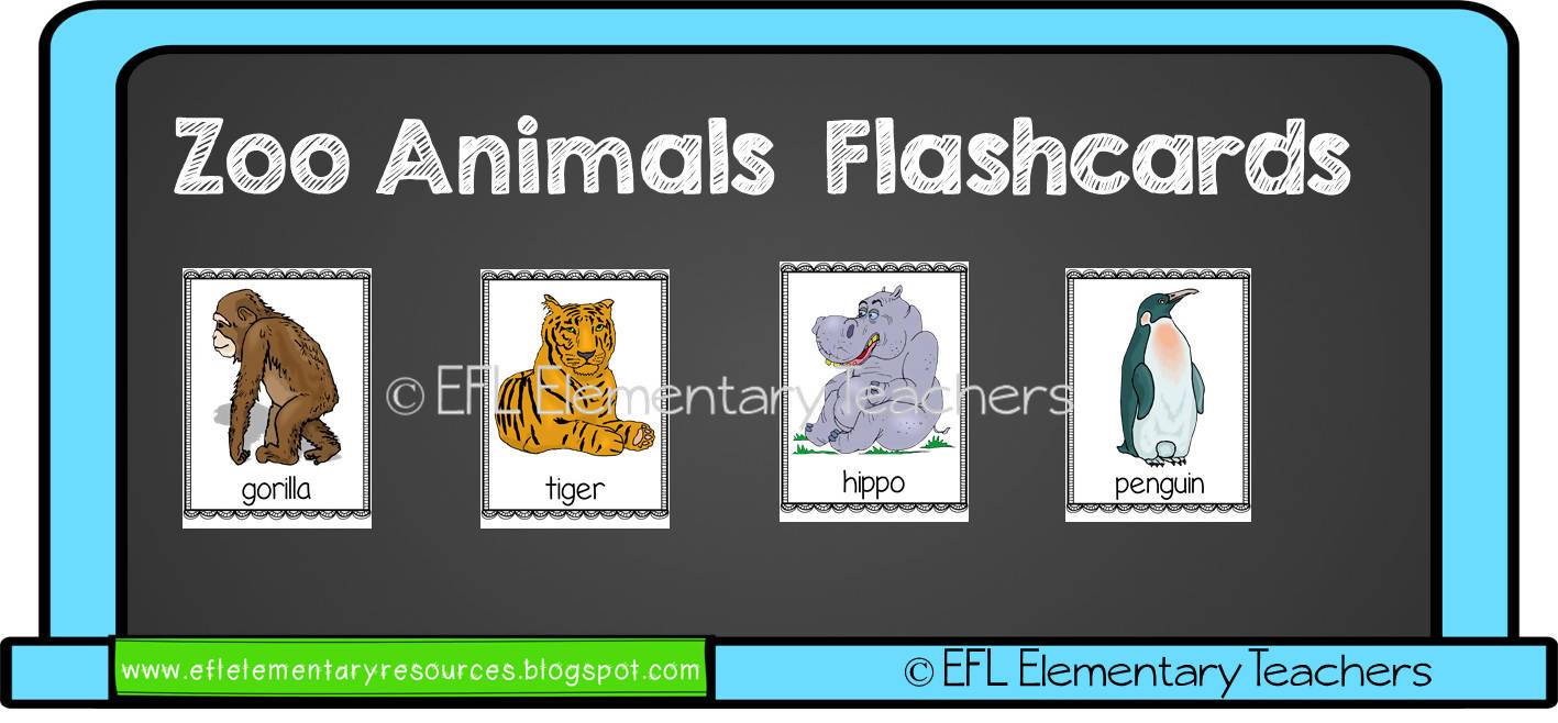 Zoo Animals Flashcards for EFL – Bilingual Marketplace