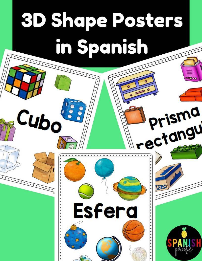 3D Shape Posters in Spanish (Carteles de las figuras geometricas 3D ...