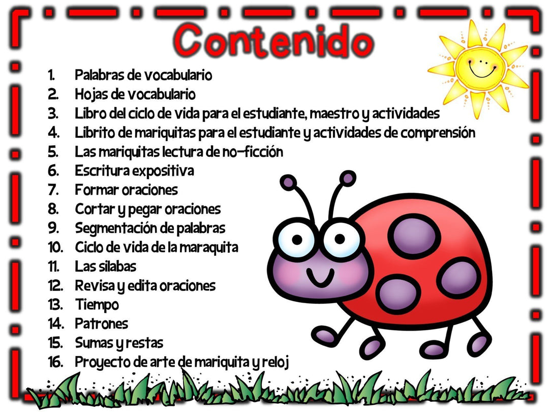 Ladybug Life Cycle Ciclo de vida de las mariquitas – Bilingual Marketplace