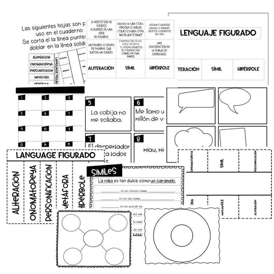 Lenguaje Figurado Posters y Actividades /Figurative Language Posters i ...