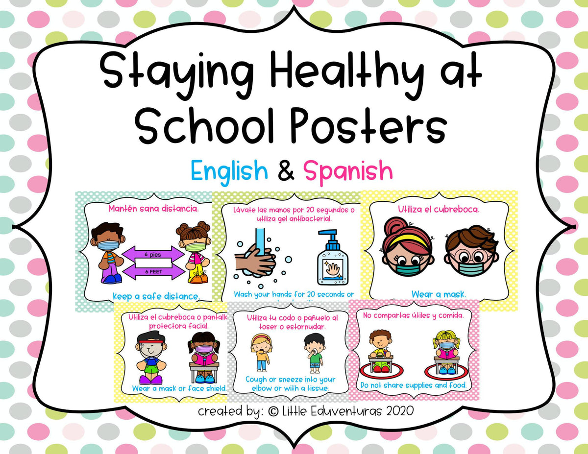 Staying Healthy at School Spanish and English – Bilingual Marketplace
