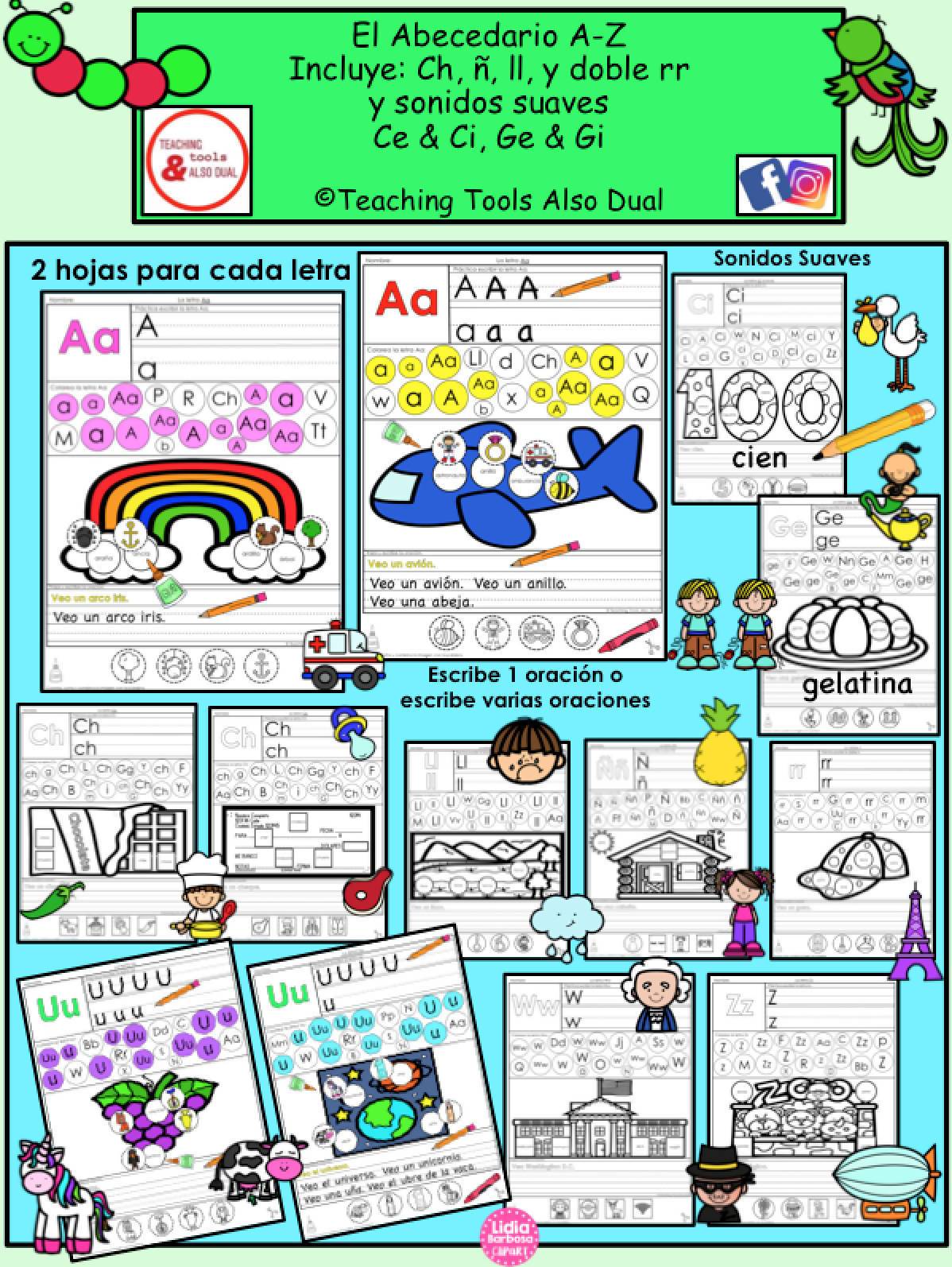 Abecedario actividades para cada letra A-Z incluyendo sonidos suaves y ...