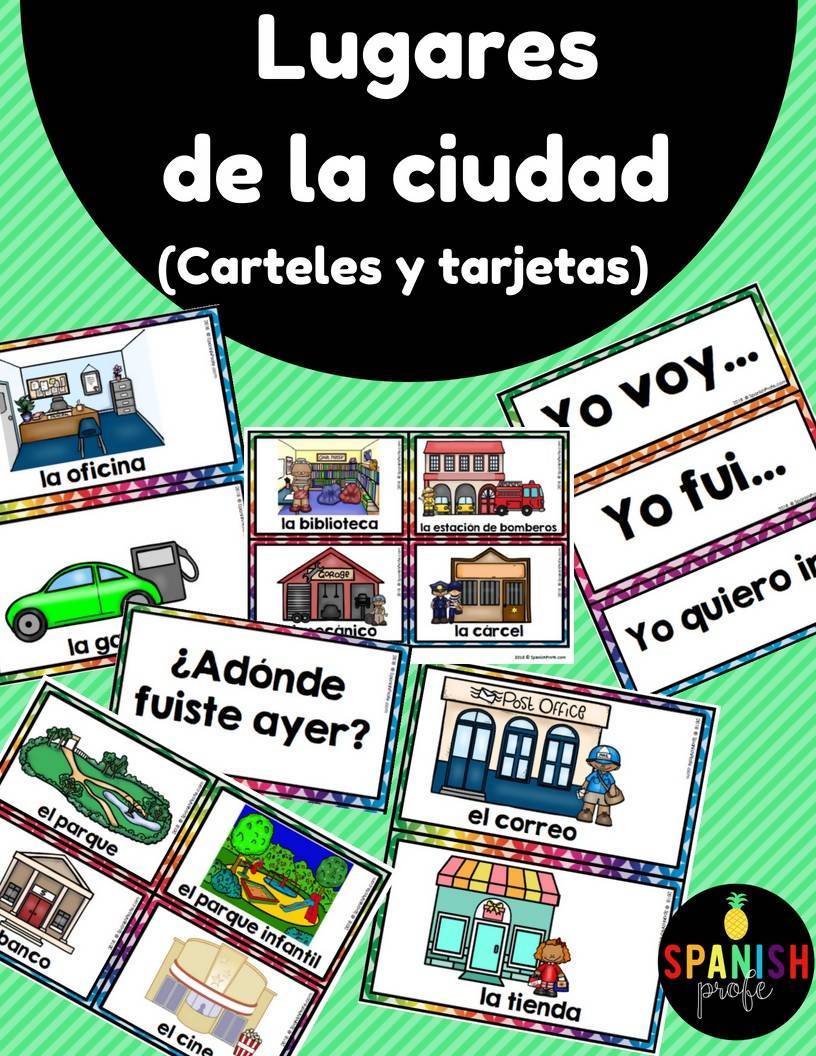 Lugares de la ciudad- Carteles y tarjetas (Places in the City Spanish ...