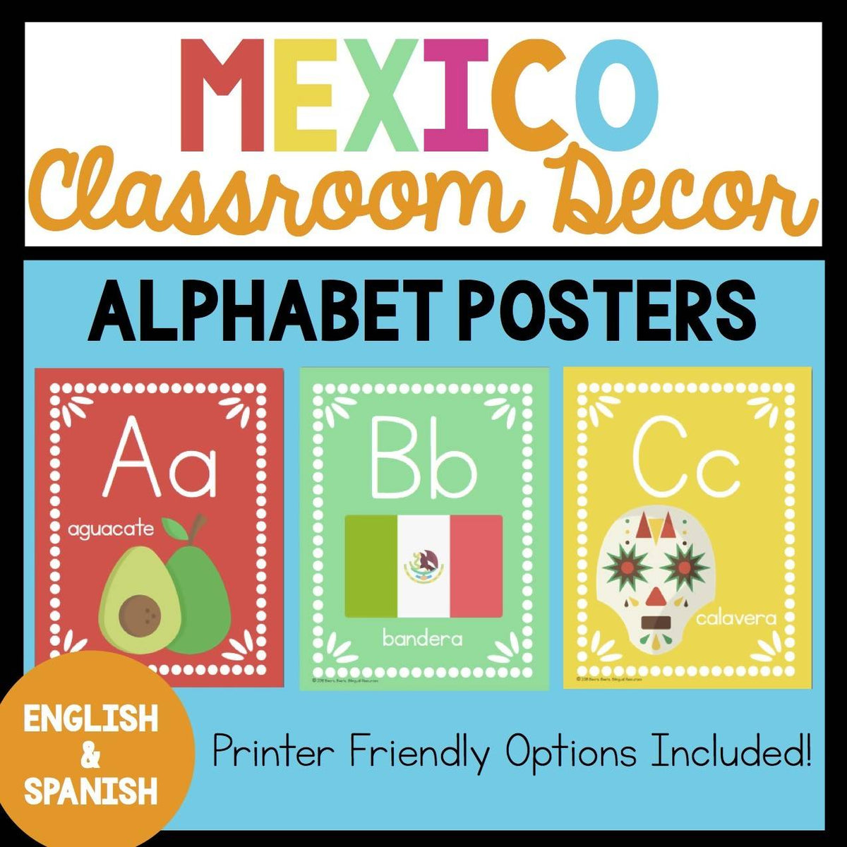 Bilingual Mexico Alphabet Posters – Bilingual Marketplace
