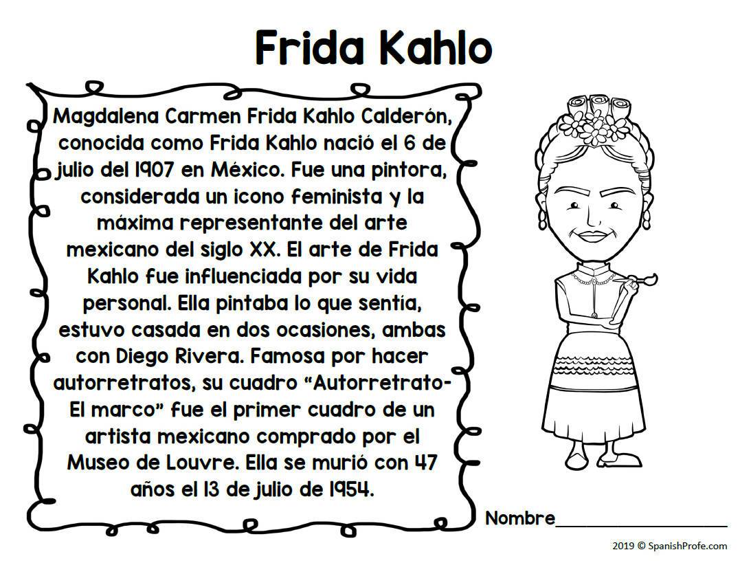 Frida Kahlo in Spanish (Actividades Frida Kahlo) – Bilingual Marketplace