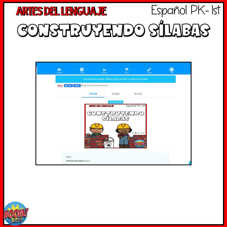 Construir sílabas con t, d, r, c Boom Cards – Bilingual Marketplace