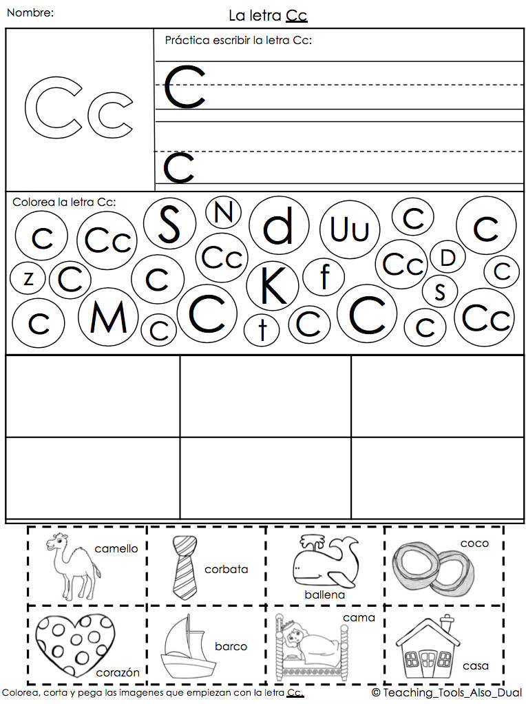 Actividades del Abecedario La Letra C Gratis - Spanish Alphabet Letter ...