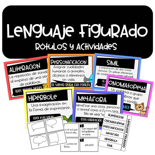 Lenguaje Figurado Posters y Actividades /Figurative Language Posters i ...