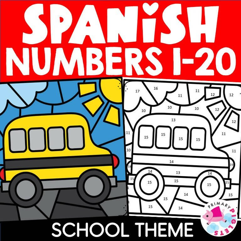 Spanish Back to School Color by Number Back to School Color by Code Mo ...