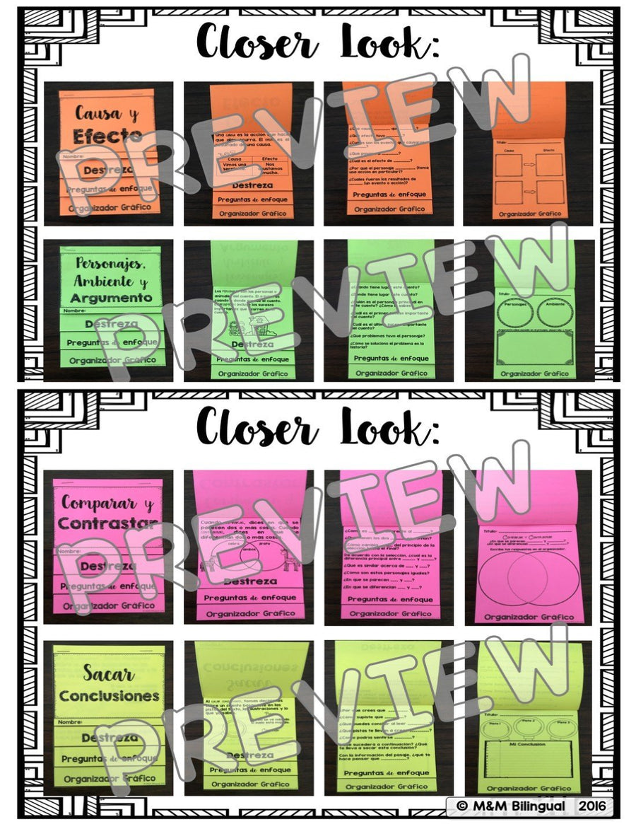 Comprehension Skills Flipbooks {Spanish Bundle} – Bilingual Marketplace