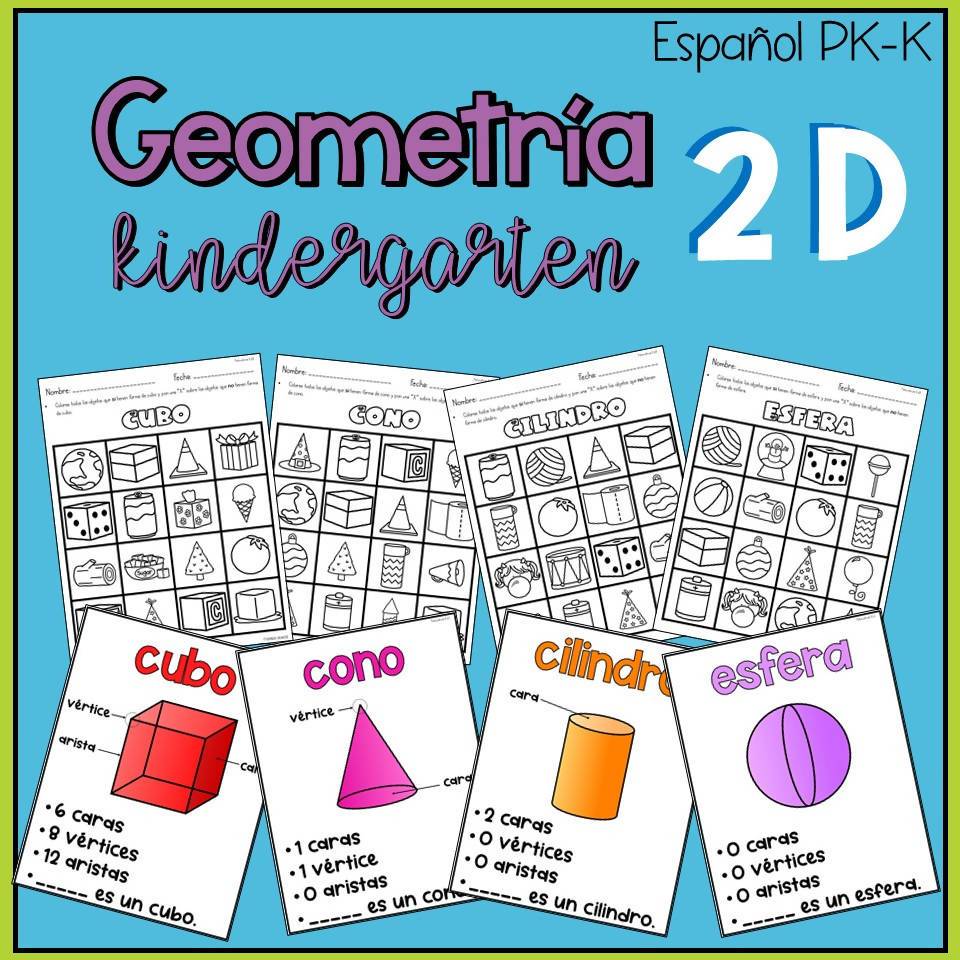 Figuras geometricas 2D y 3D en español para Kindergarten – Bilingual ...