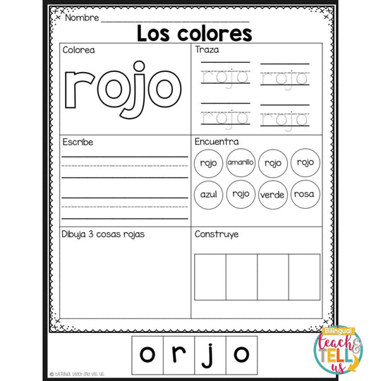 Los colores - Colors in Spanish – Bilingual Marketplace