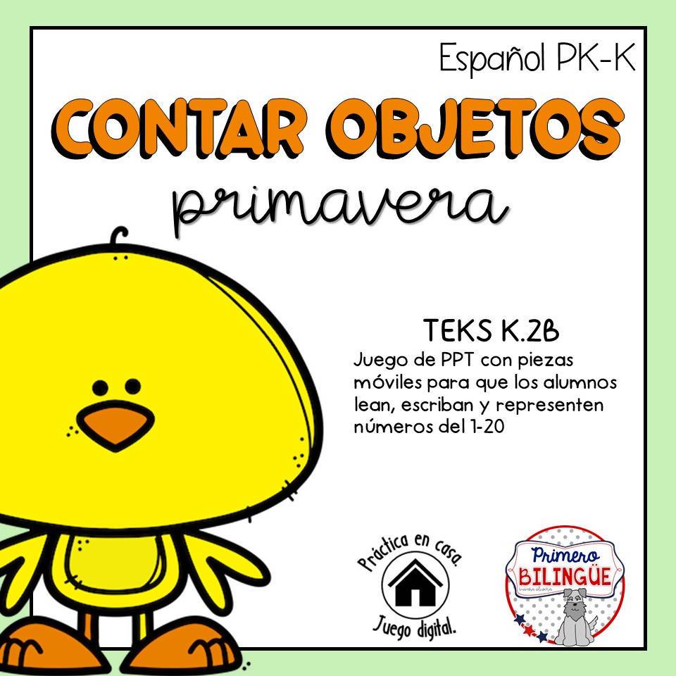 Números 1-20/ primavera TEKS K.2B – Bilingual Marketplace