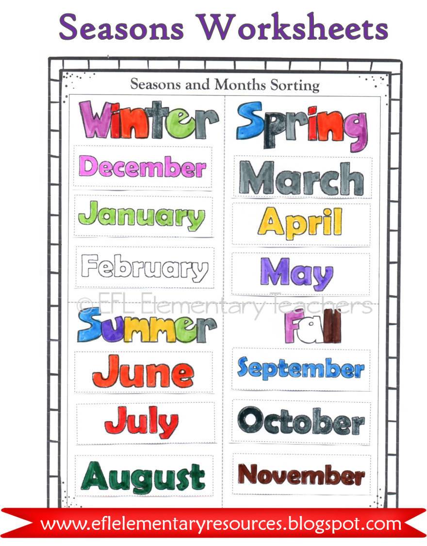 Seasons Unit for Elementary ESL – Bilingual Marketplace