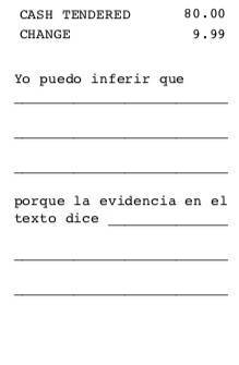 Birthday party inferencing receipt in Spanish – Bilingual Marketplace