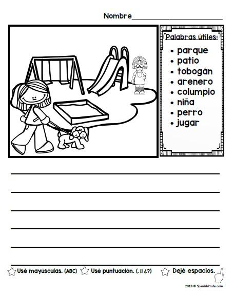 Spanish Writing Prompts with Vocabulary (Escritura) – Bilingual Marketplace